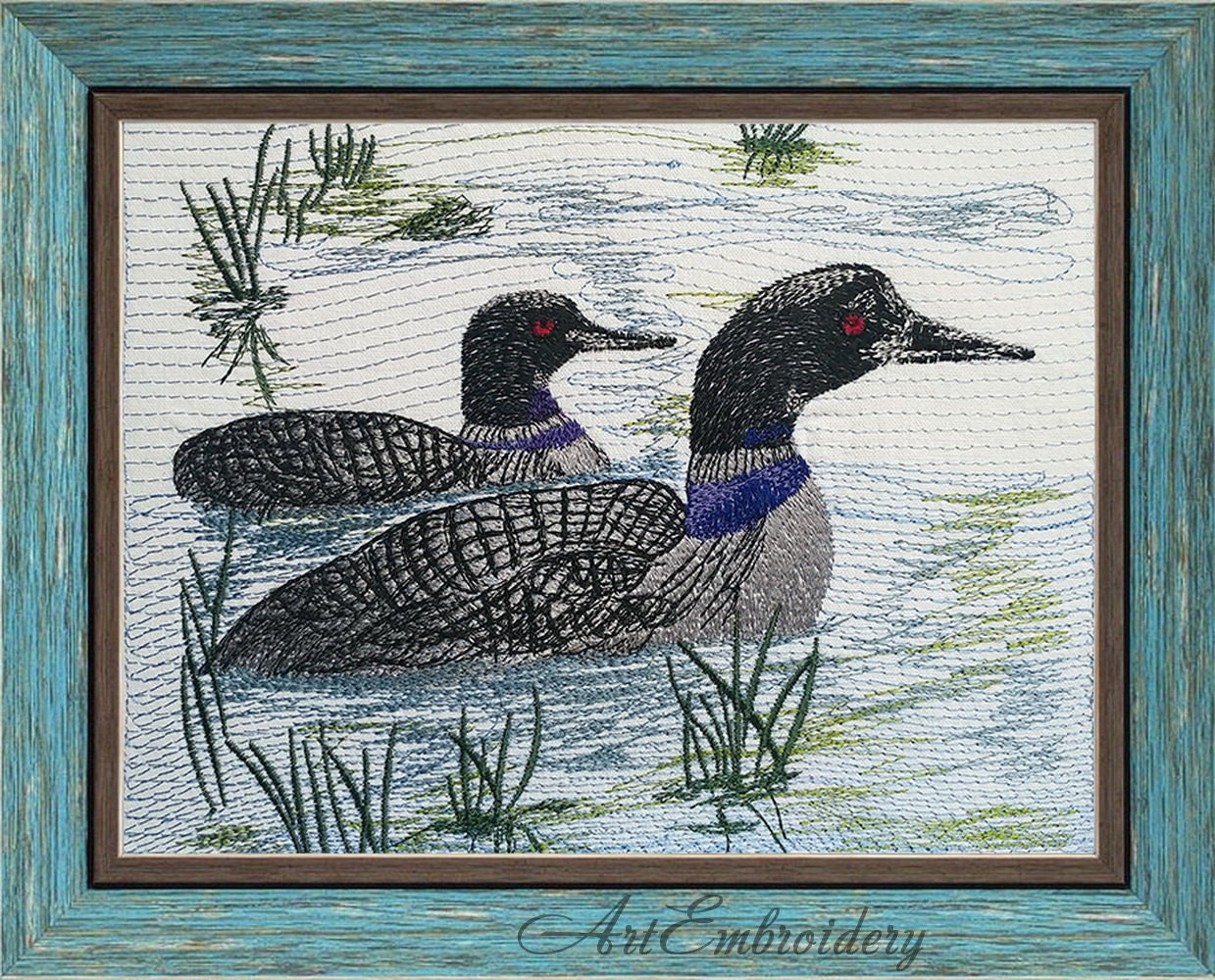 The Loon's Family Realistic Machine Embroidery Design in 2 Sizes - Etsy