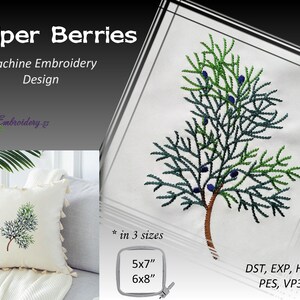 Juniper Berries - Machine Embroidery Design in 3 Sizes for Hoop 5x7 ...
