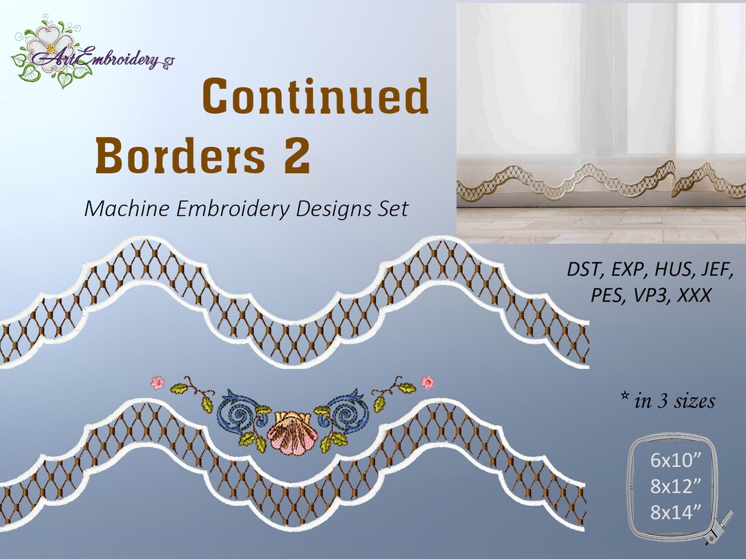 Endless Borders Machine Embroidery Designs: Edge Stitch (6x10, 8x12 ...