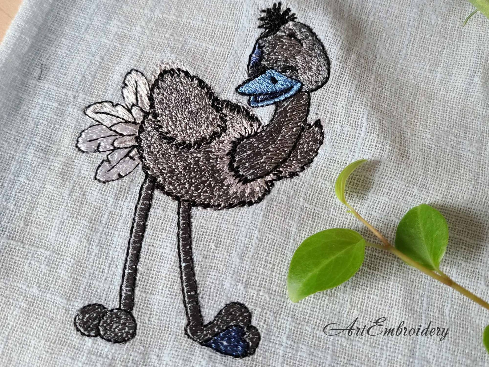Ostrich Machine Embroidery Design of Series Old Toy Patched - Etsy