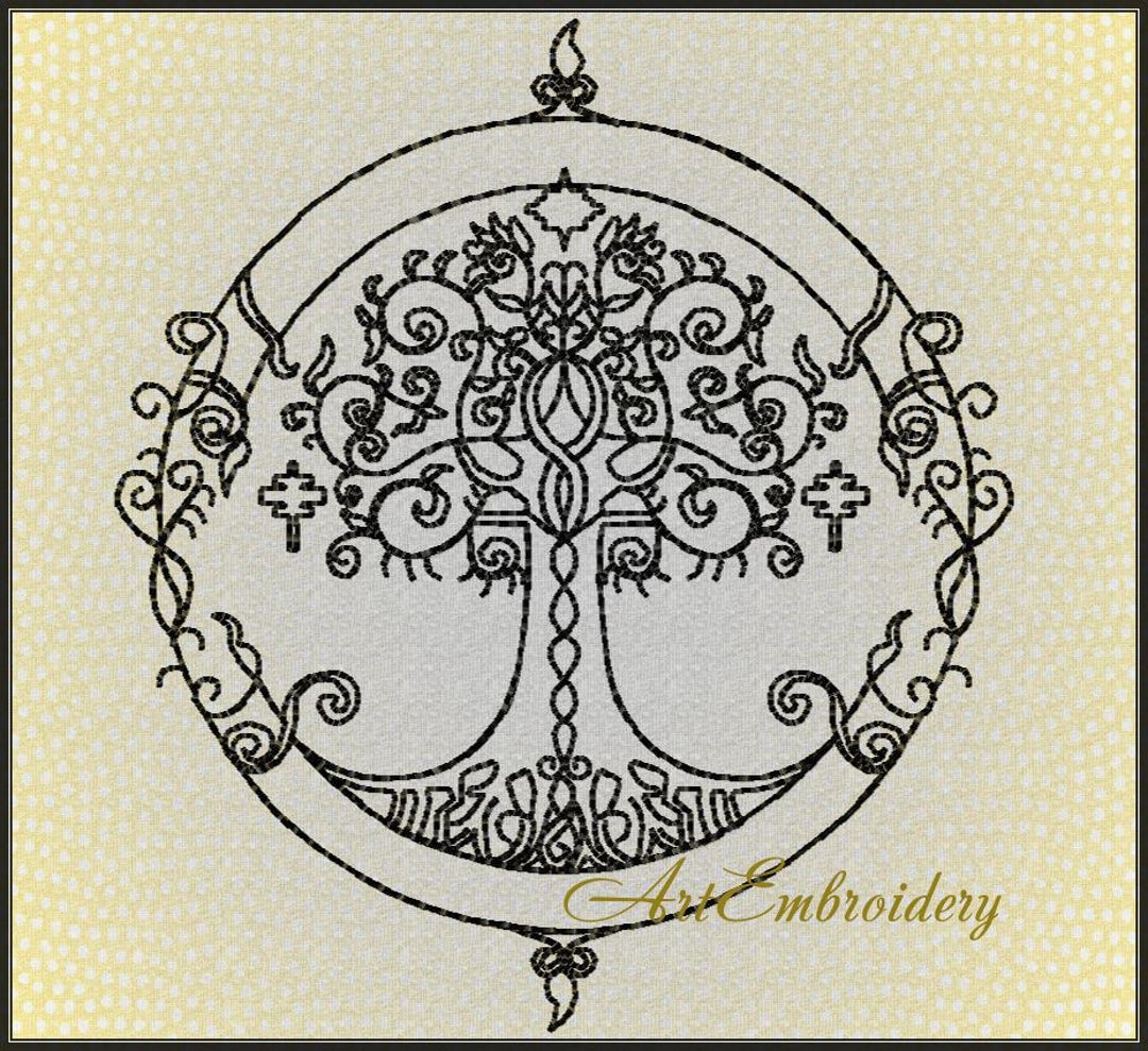 Celtic Tree - Machine Embroidery Redwork Design for Hoop 5x7" - Etsy