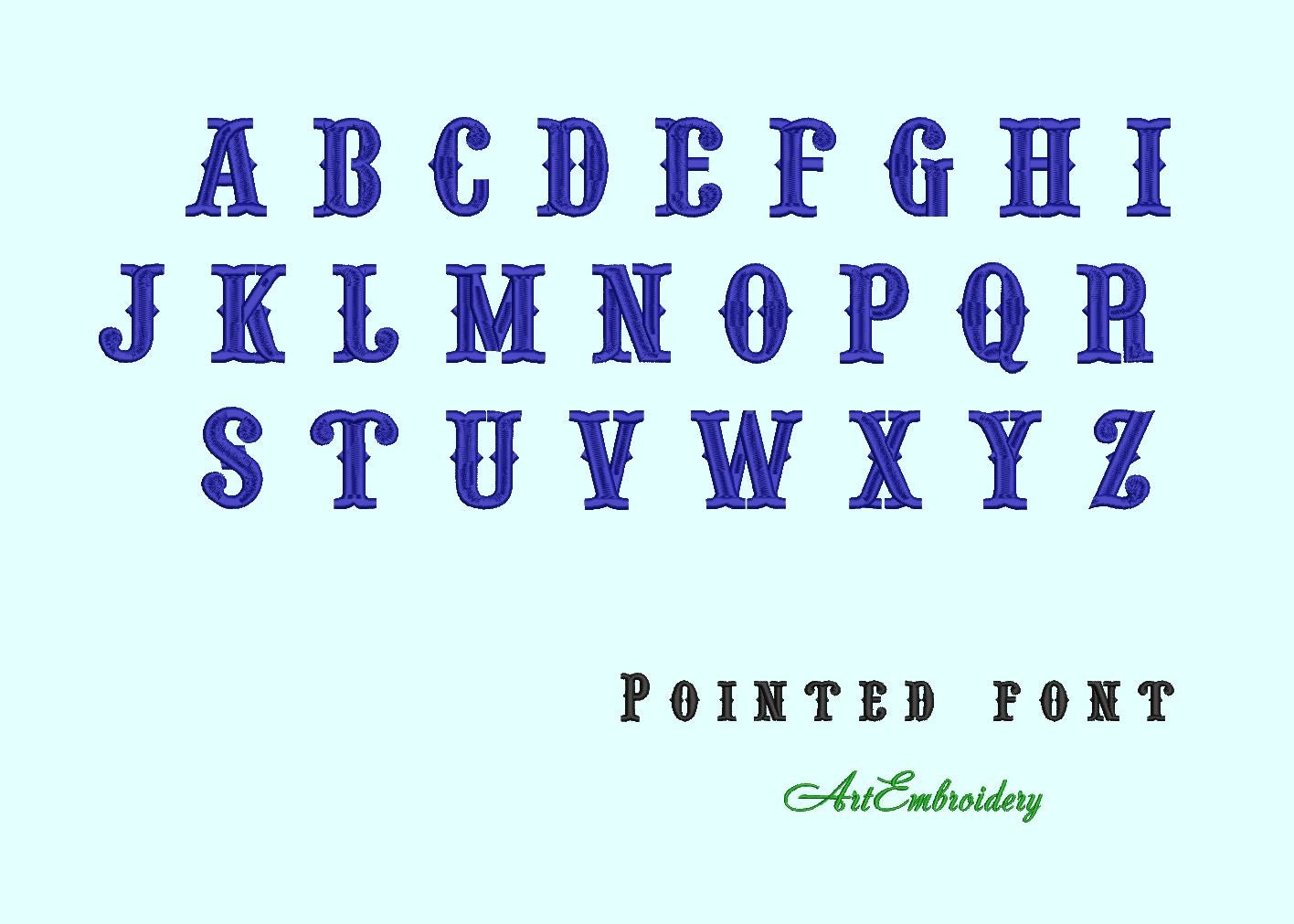 Pointed Font Machine Embroidery Designs Set in Two Sizes: - Etsy Canada