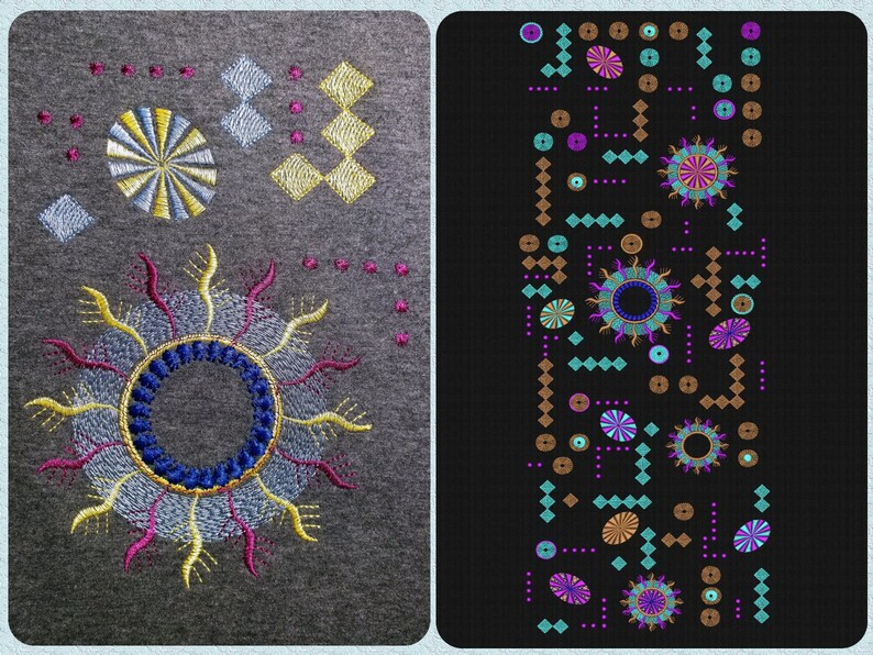 Geometric Panel Machine Embroidery Designs Set of Single and - Etsy