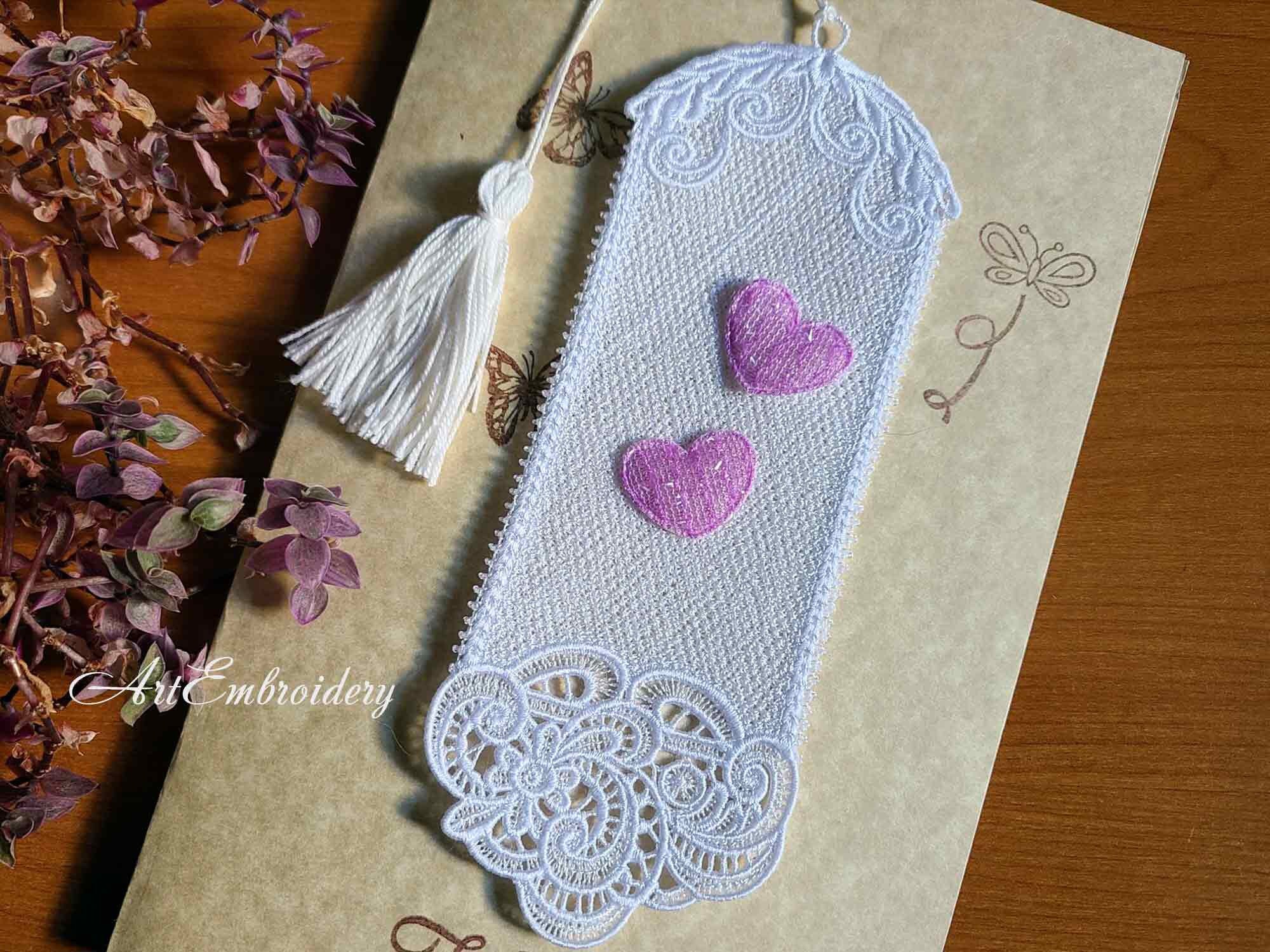 FSL Lace Bookmark, Messenger Frame - Machine Embroidery Design, 3sizes ...