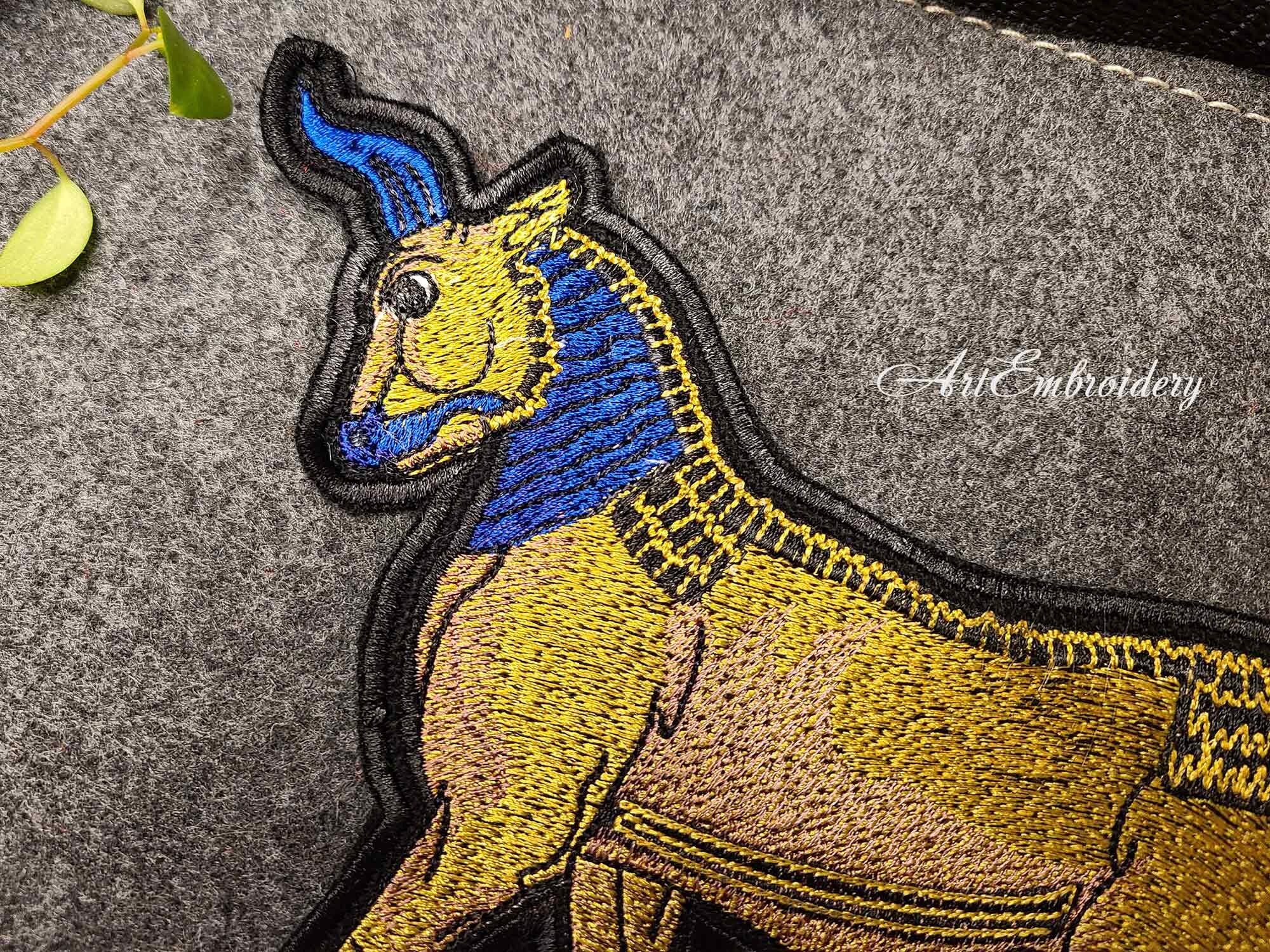 Ishtar Gate Bull Machine Embroidery Mystic Animals Design in - Etsy