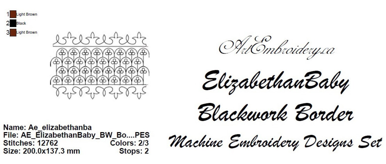 Elizabethan Baby Skirt Blackwork Border - Embroidery Design for Hoop ...