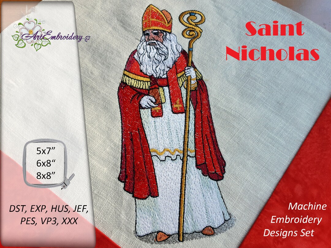 Saint Nicholas - Machine Embroidery Set of St.nicholas Design in 3 ...