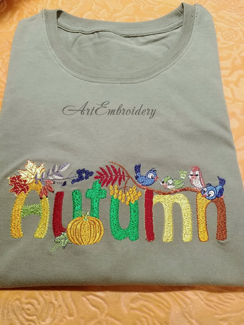 Autumn Word Art Machine Embroidery Design in 2 sizes for | Etsy