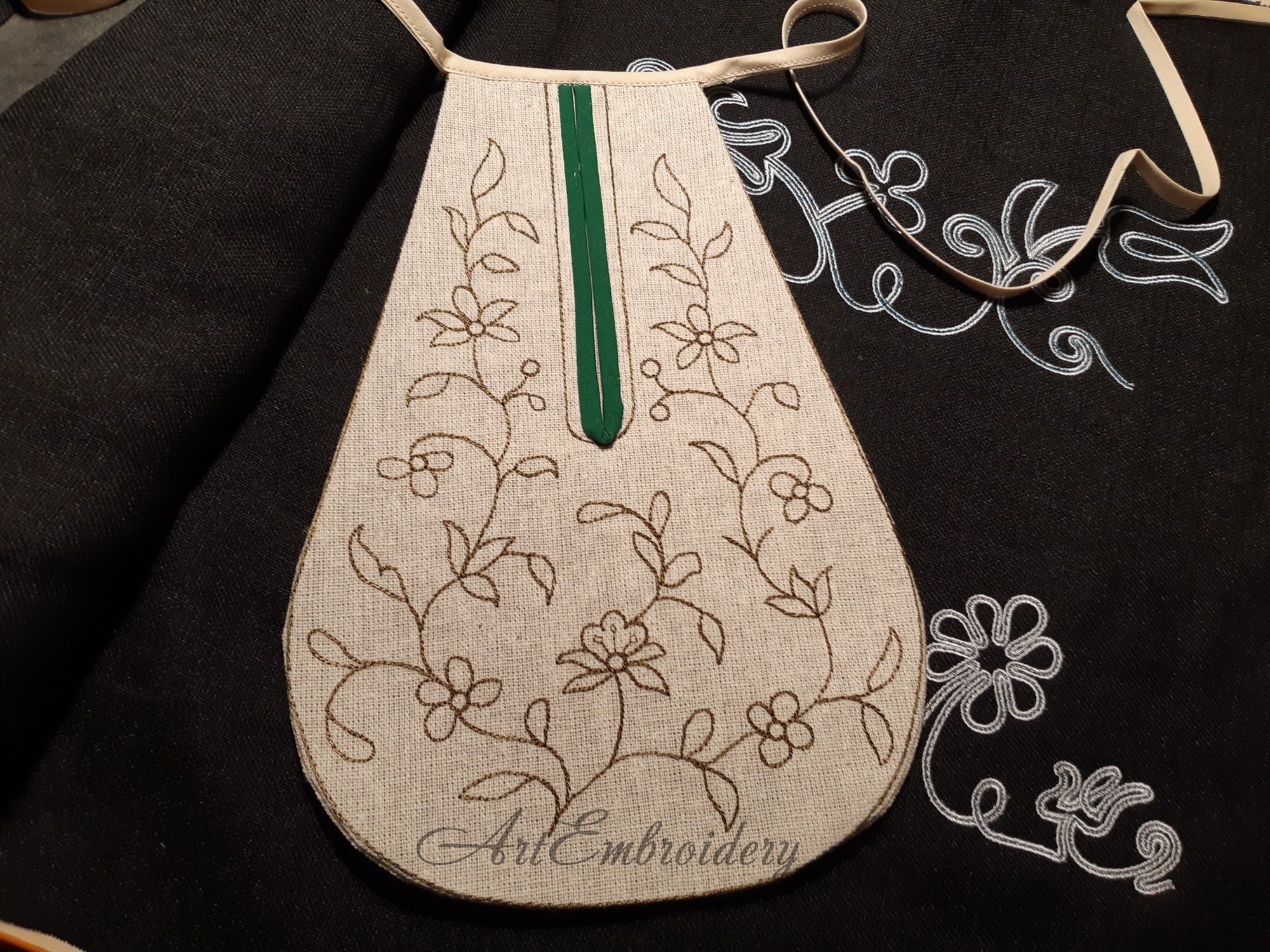 Simple Floral Pocket Machine Embroidery Design in 3 Sizes | Etsy Australia
