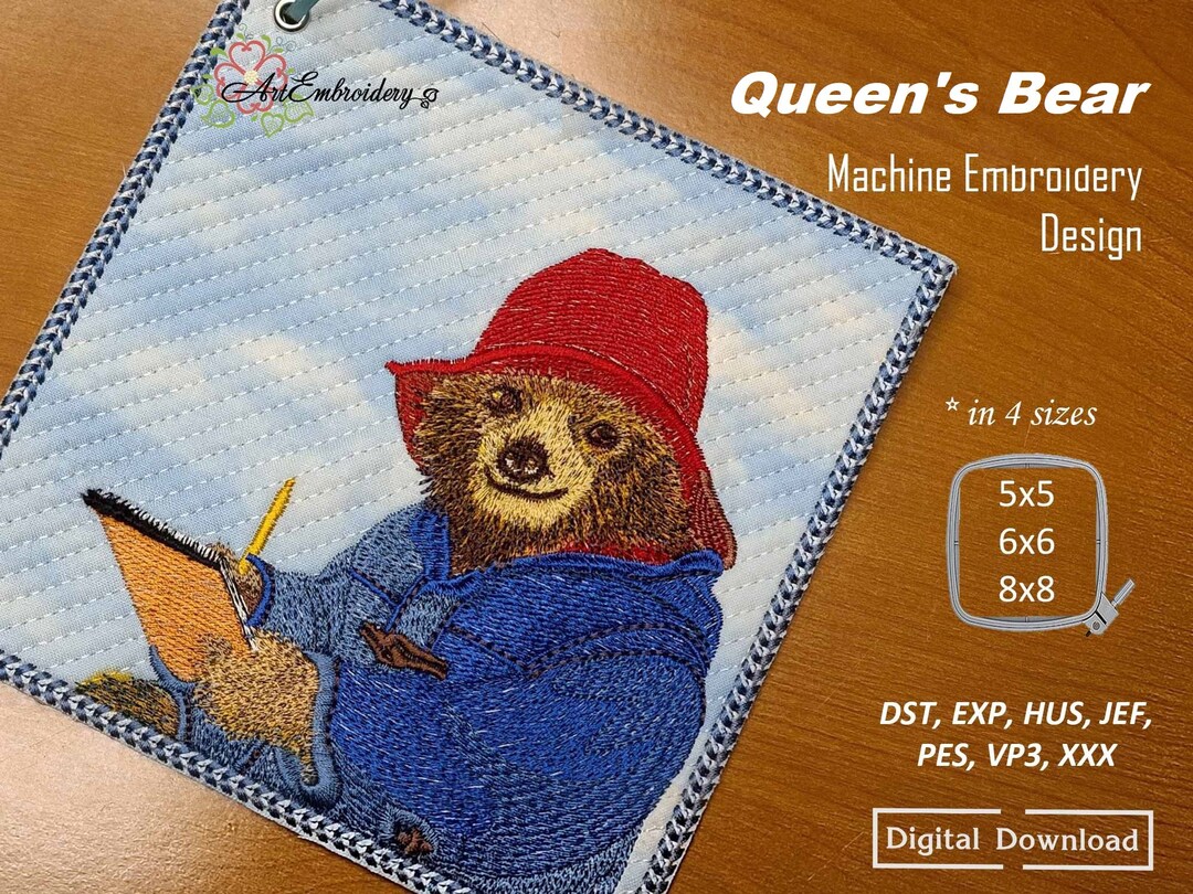 Queen's Bear Machine Embroidery Design in Memory of - Etsy Canada
