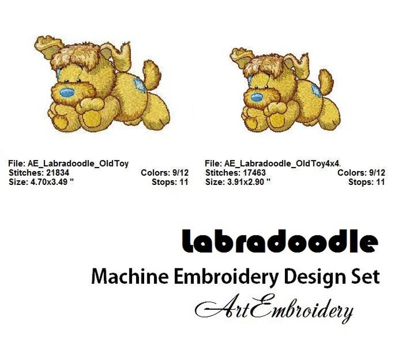 Labradoodle Dog Machine Embroidery Design - Dog Machine Embroidery ...