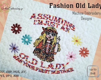 Old Lady Embroidery | Etsy