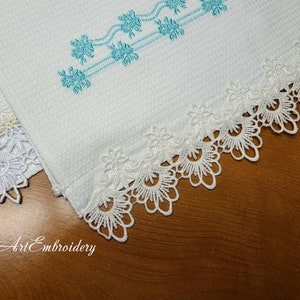 Floral Lace Trim: FSL Machine Embroidery Border Design (digital ...