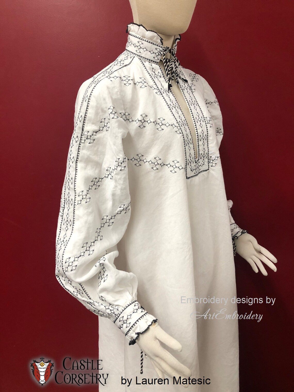 Blackwork for Elizabethan Style 16th Century Woman's Chemise - Machine ...