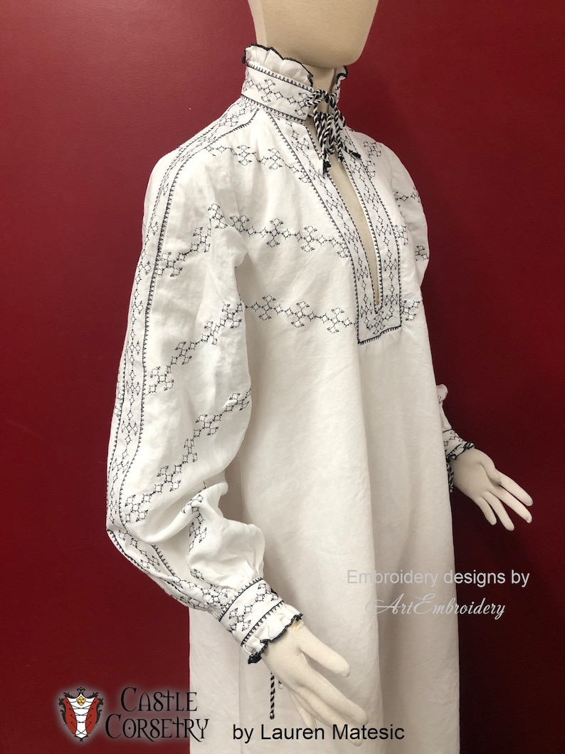 Blackwork for Elizabethan Style 16th Century Woman's Chemise - Machine ...