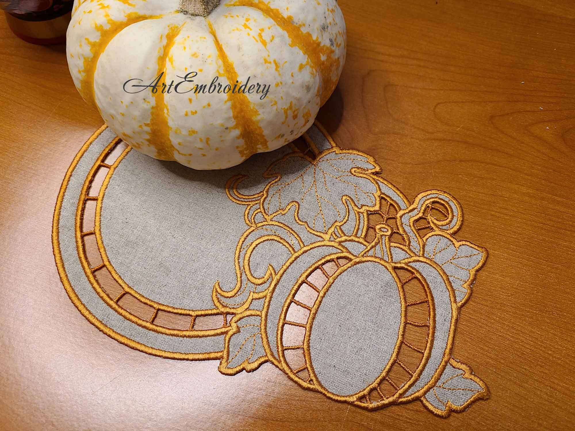 Pumpkin Cutwork Doily for a Cup Machine Embroidery - Etsy