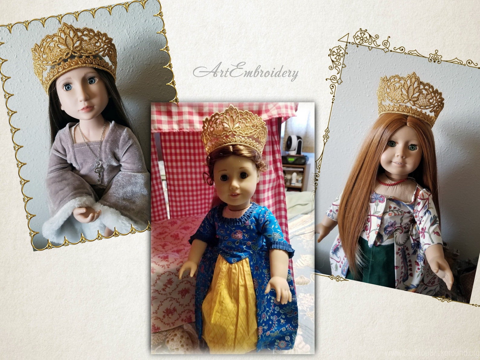 Royal Crown Machine Embroidery Design: 16-18" Dolls (6x8", 6x14" Hoops ...