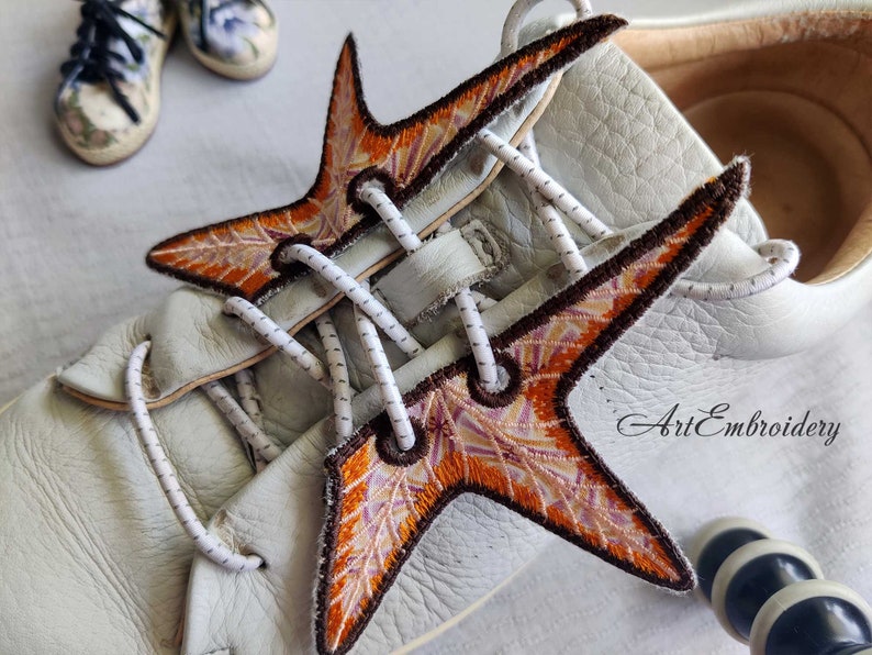 Shoe Lacing Decor Sea Star Machine Embroidery ITH Project - Etsy