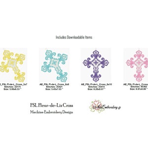 FSL Fleur-de-lis Cross – ITH Project Machine Embroidery Plain Free ...
