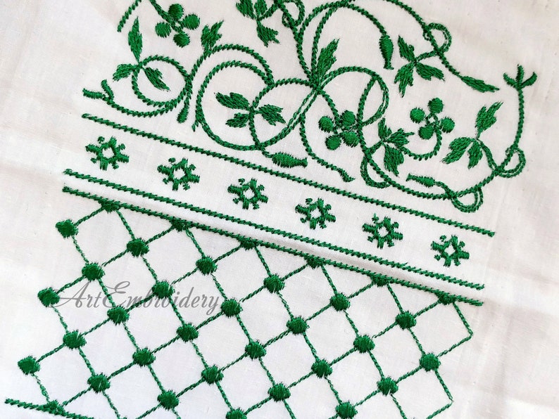 Blackwork Collar Embroidery Designs: 16th Century Borders (5x7, 6x10 ...