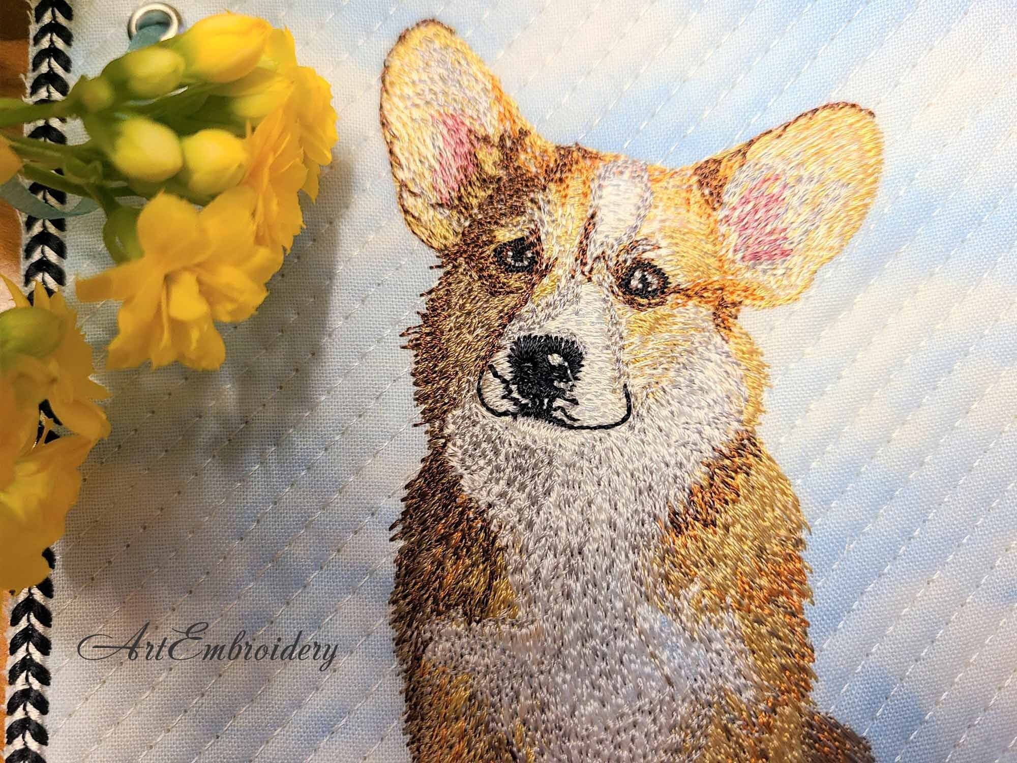 Queens Corgi Machine Embroidery Dog Design in Memory of - Etsy