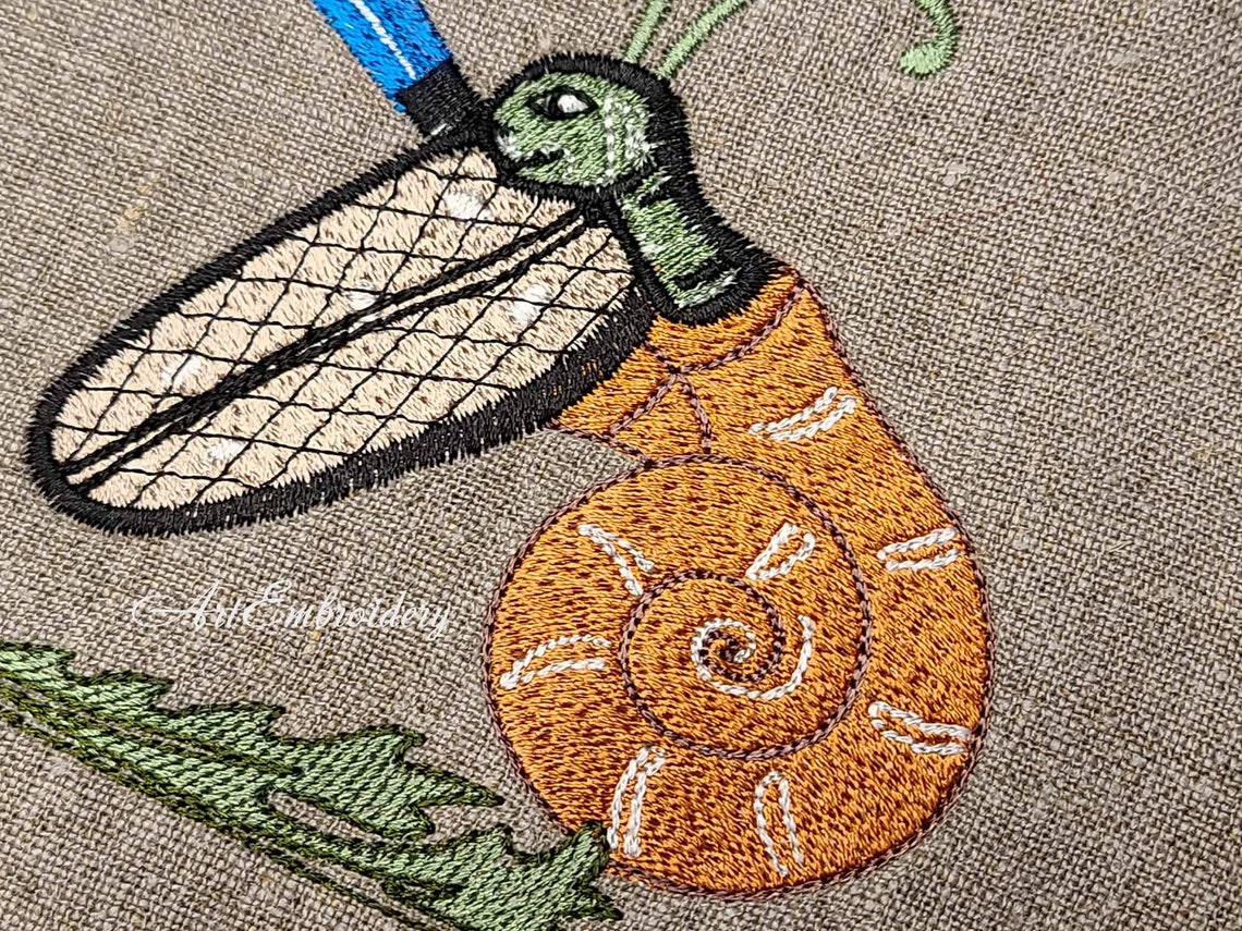 Medieval Warrior Snail Machine Embroidery Mythical Beast - Etsy