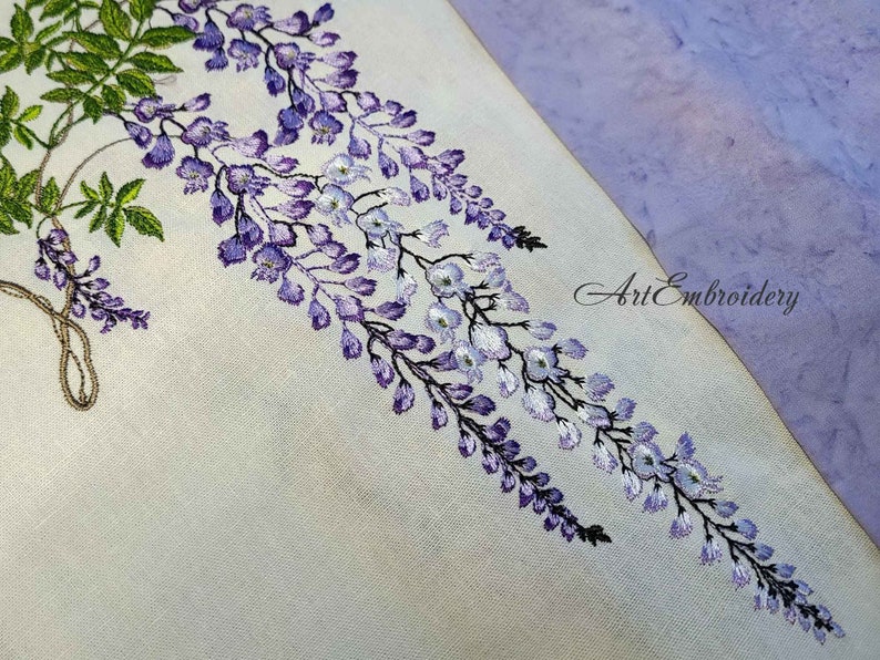 Wisteria Hanging Clusters Set 2 Machine Embroidery Botanical - Etsy