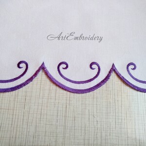 Curved Edge Machine Embroidery Border Designs: Cutwork Set (4x4 to 8x12 ...
