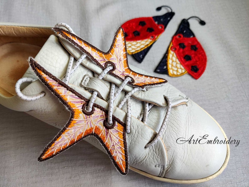 Shoe Lacing Decor Sea Star Machine Embroidery ITH Project - Etsy