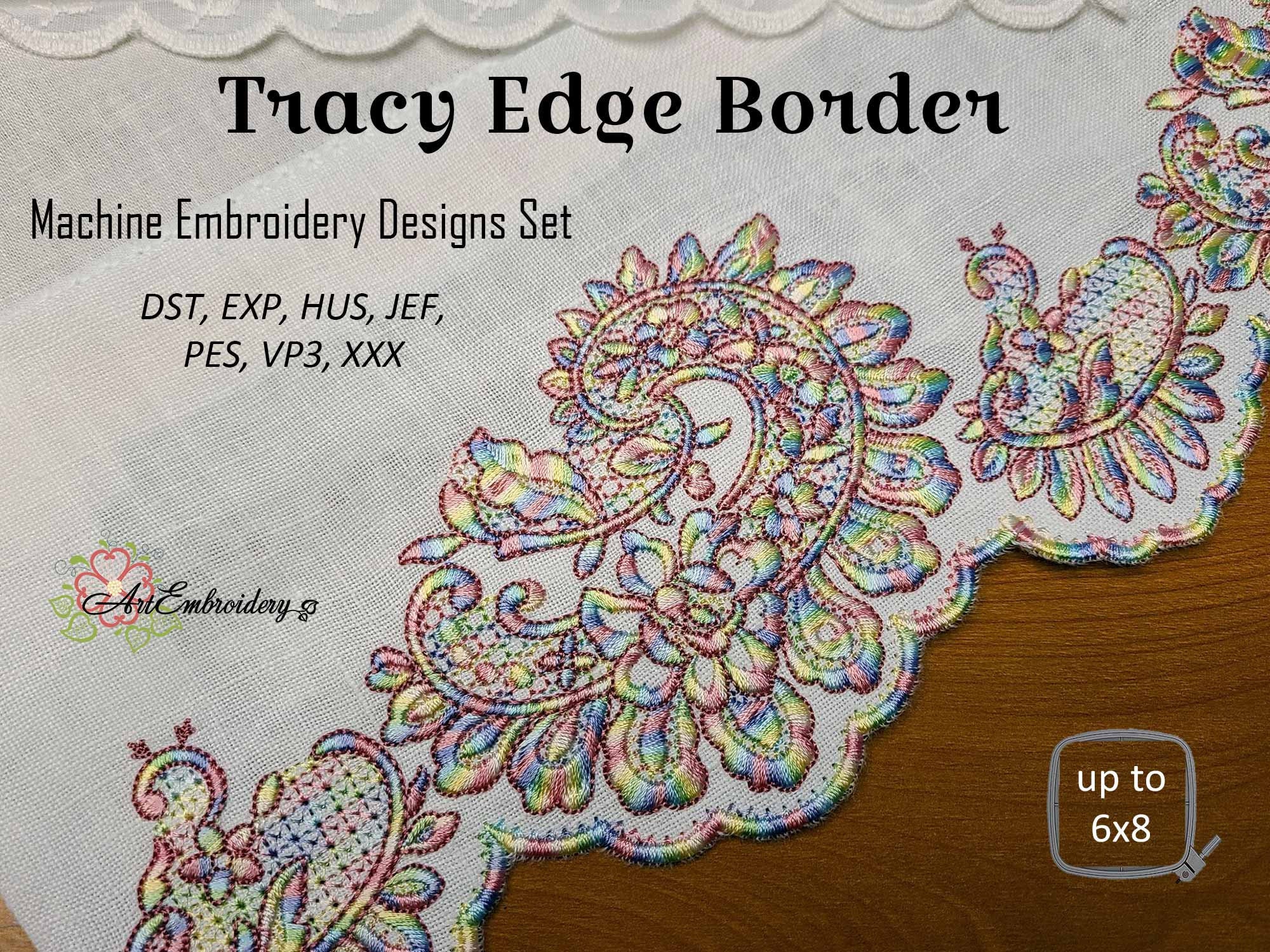 Tracy Edge Border Machine Embroidery Designs Set for Hoop up - Etsy