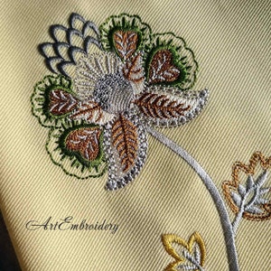 Jacobean Floral Vine - Machine Embroidery Designs Set in 2 Sizes for Hoop 5x7" and 6x8". - Etsy