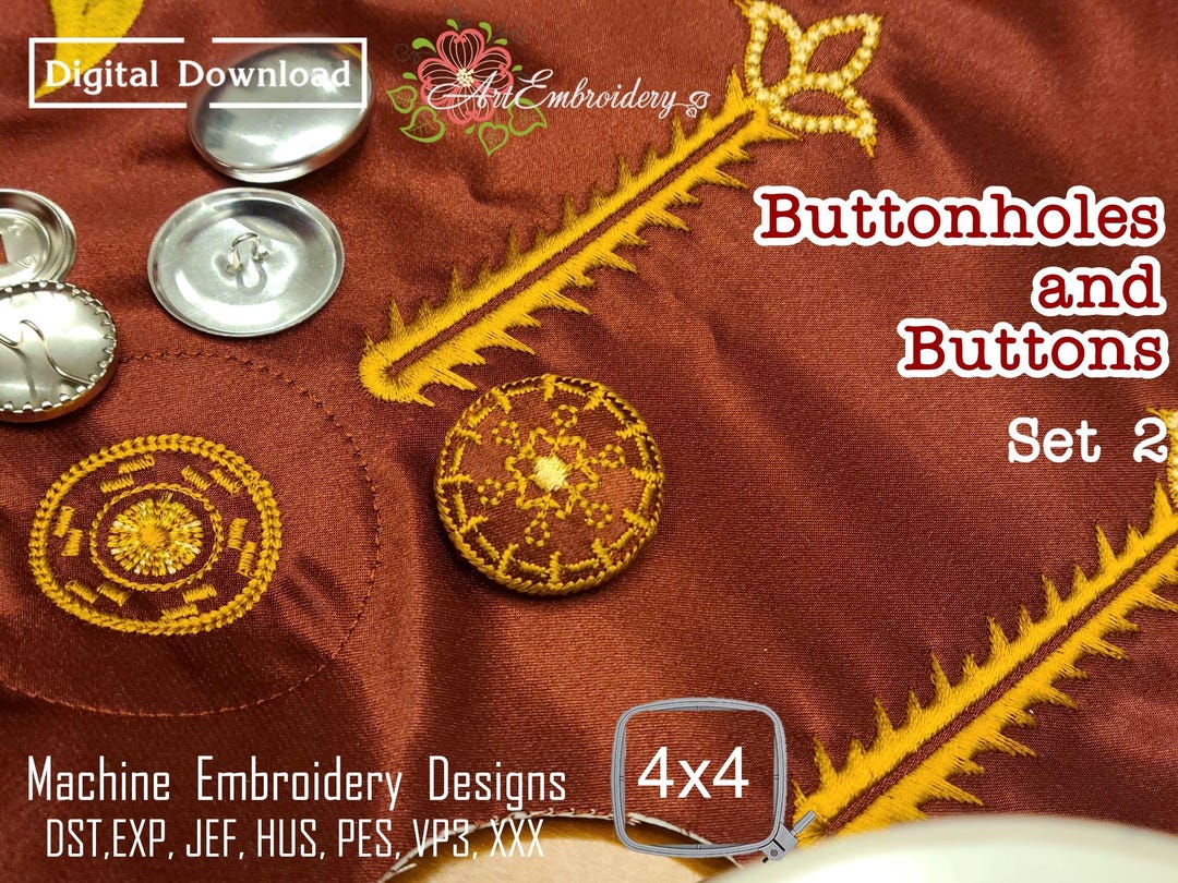 18th Century Buttonhole Embroidery Designs: Military Style (4x4 Hoop ...