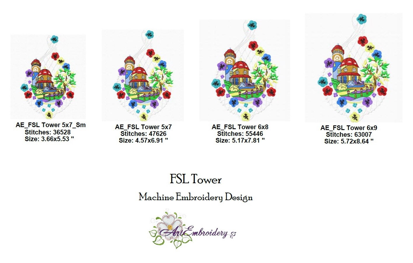 FSL Tower Machine Embroidery Freestanding Lace Design in - Etsy