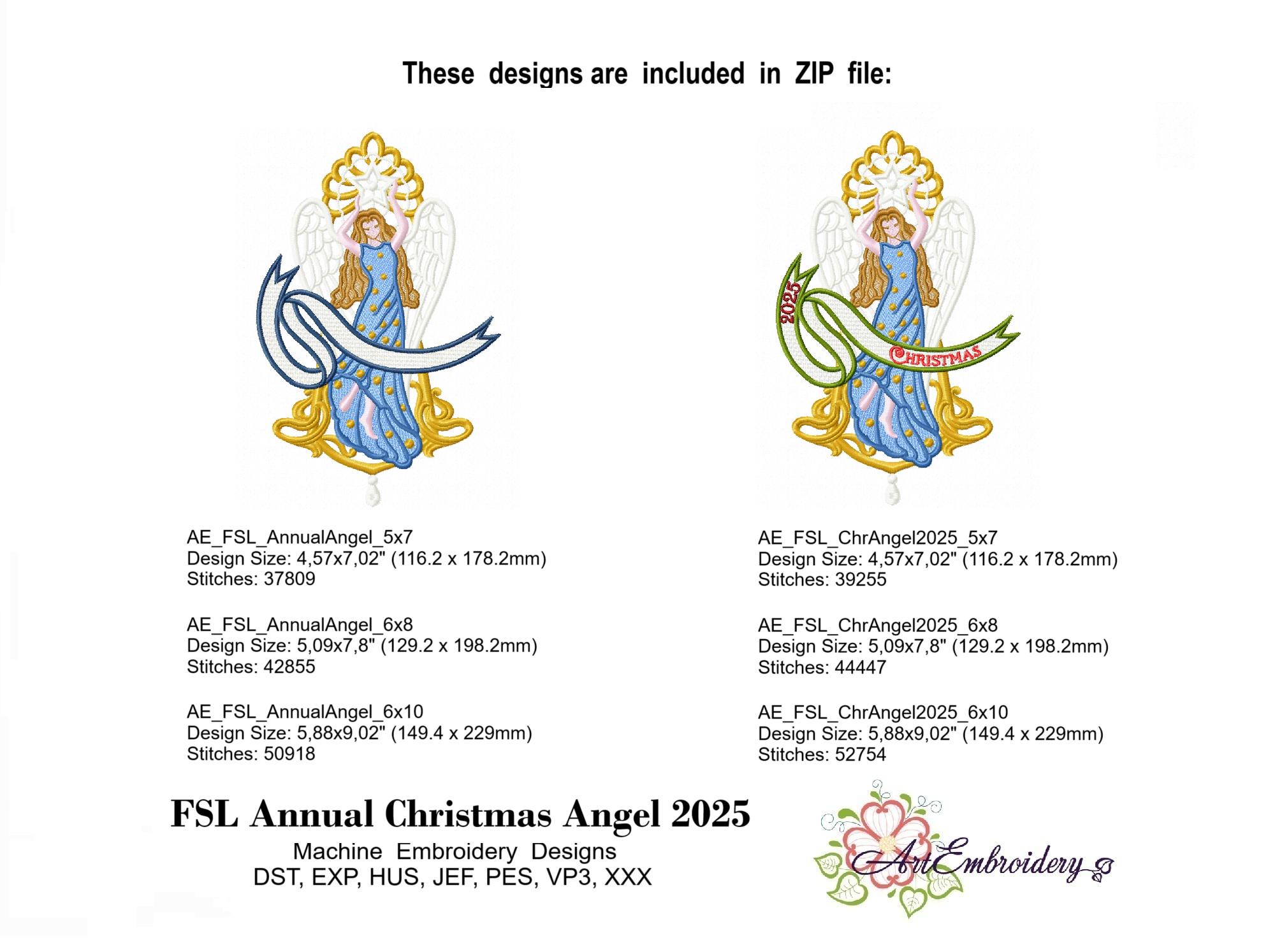 FSL Annual Christmas Angel 2025 - Machine Embroidery ITH Lace Project ...