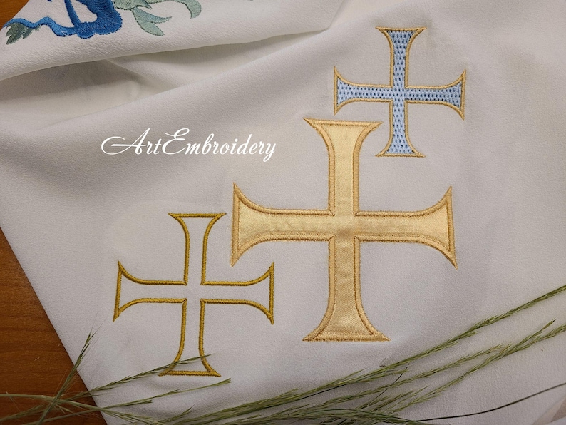 Greek Cross Machine Embroidery Design: Christian Applique, Outline ...