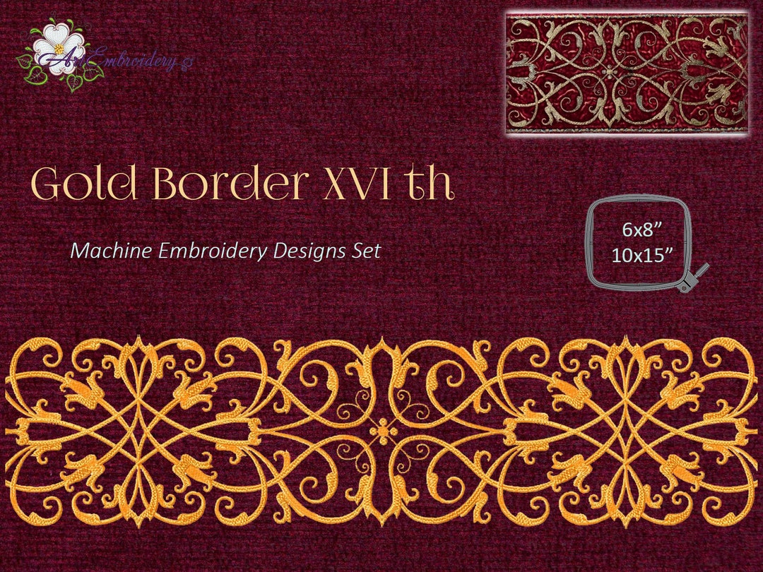Gold Border 16th Century - Machine Embroidery Designs Set 1 - Etsy