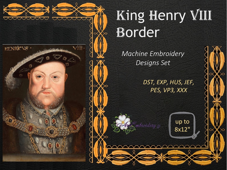 King Henry VIII Border - Machine Embroidery Designs Set for Hoop 5x7 ...