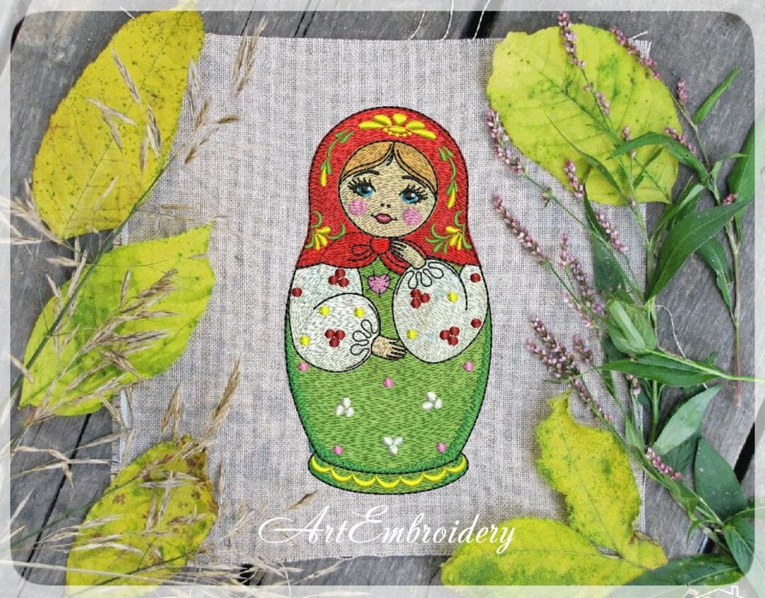 Babushka Doll - Matryoshka - Machine Embroidery Design, 2 Sizes, 4x4 ...