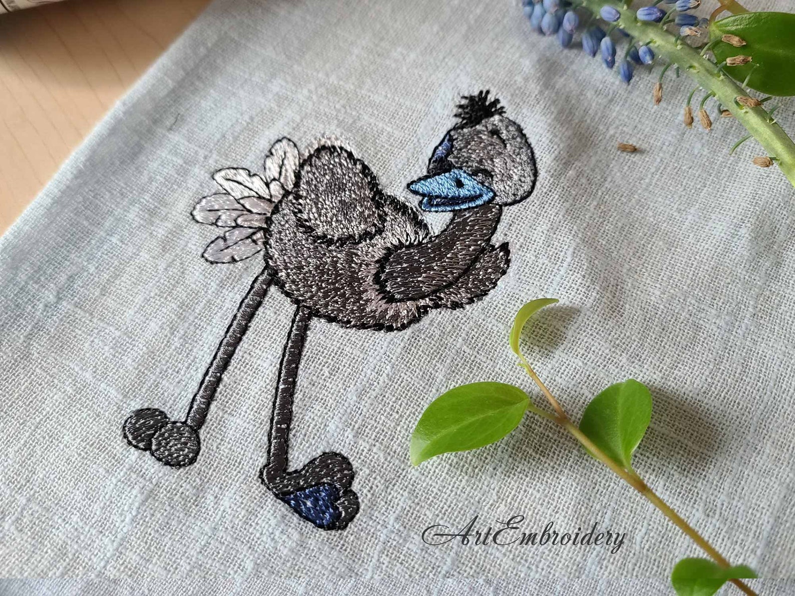 Ostrich Machine Embroidery Design of Series Old Toy Patched - Etsy