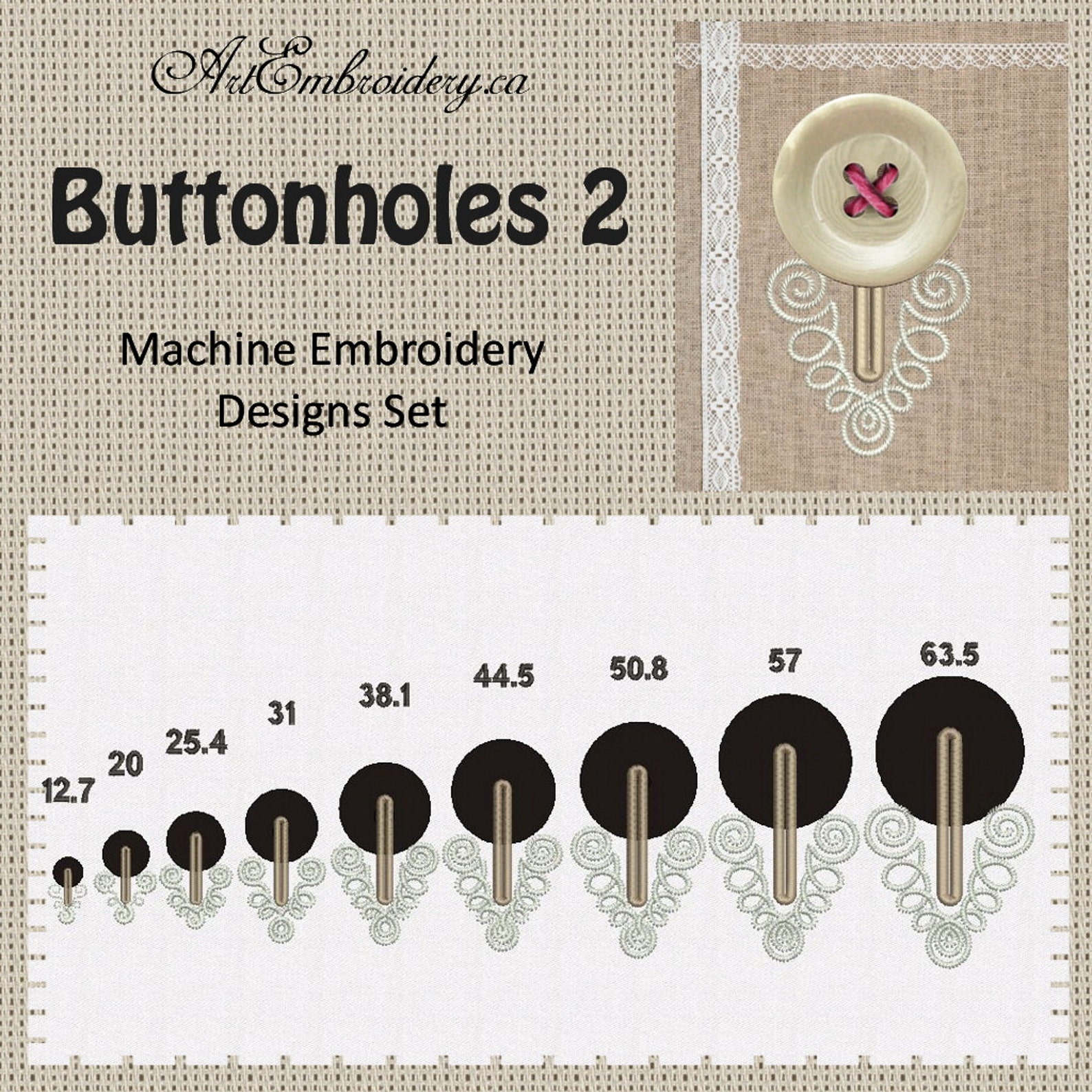 Buttonholes Set 2 Machine Embroidery Designs Set - Etsy