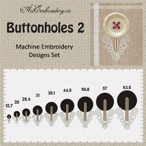 Buttonholes Set 2 - Machine Embroidery Designs Set - Etsy
