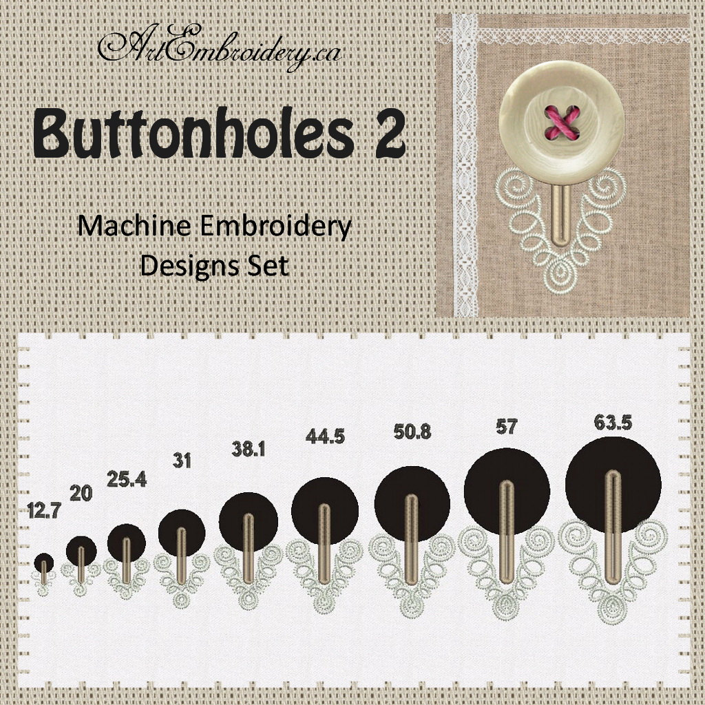 Buttonholes Set 2 - Machine Embroidery Designs Set - Etsy Canada