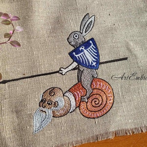 Medieval Knight Rabbit Machine Embroidery Design: Mystical Creature ...