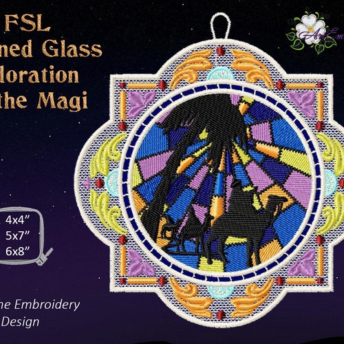 FSL Stained Glass Nativity Machine Embroidery Freestanding - Etsy