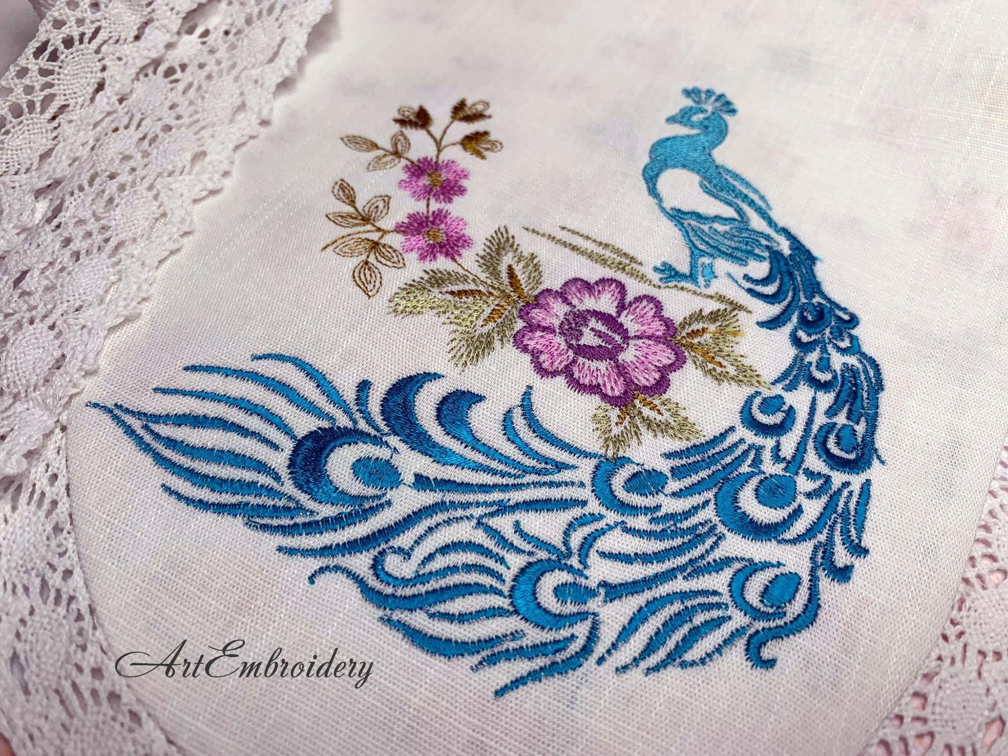 Two Colors Peacocks - Machine Embroidery Designs Set for Hoop 5x7" and ...
