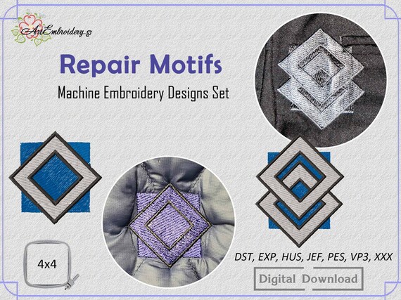 Repair Motifs Machine Embroidery Geometrical Designs for - Etsy
