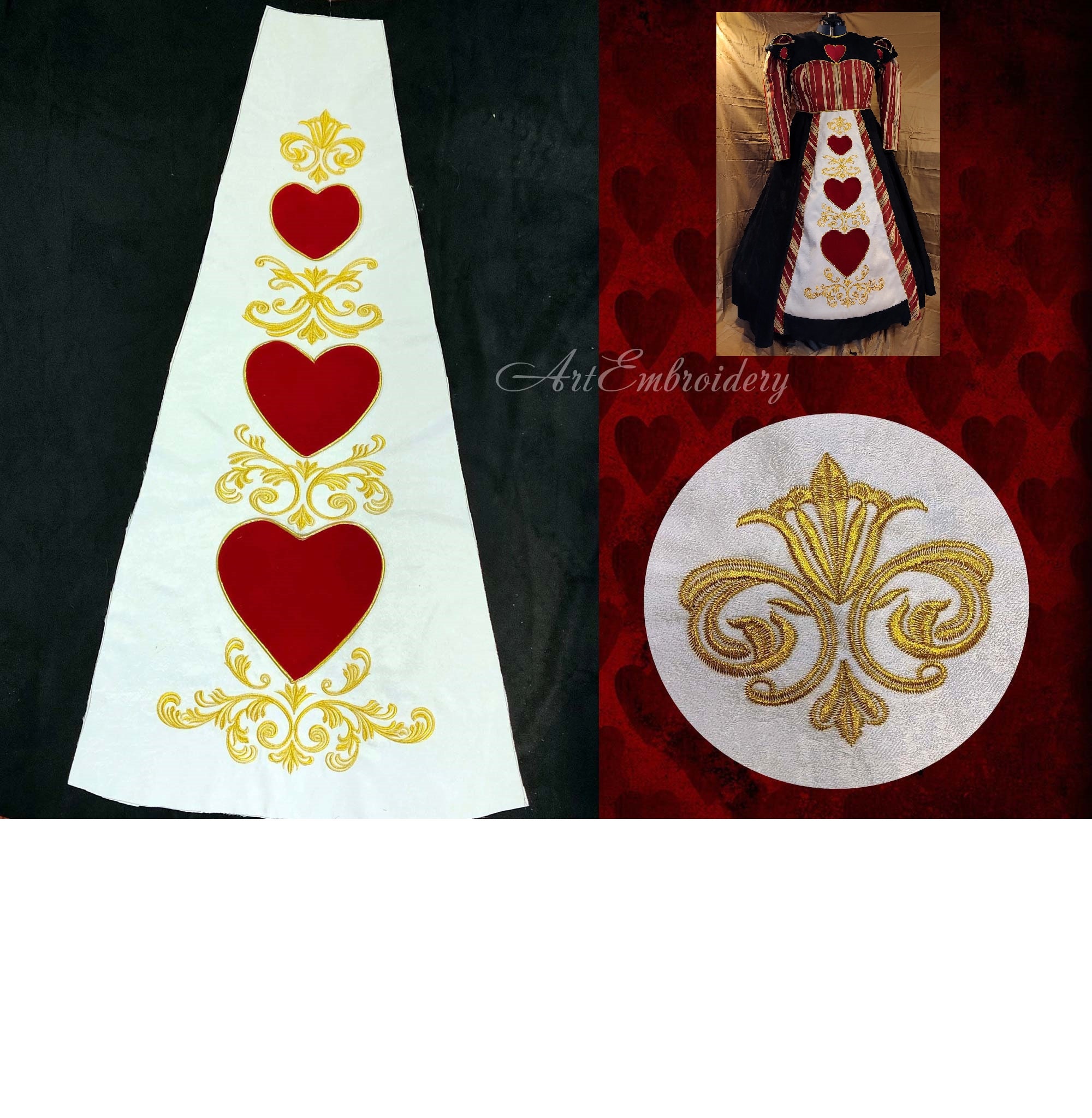 Scrolls and Hearts Machine Embroidery Designs Set includes 4 | Etsy