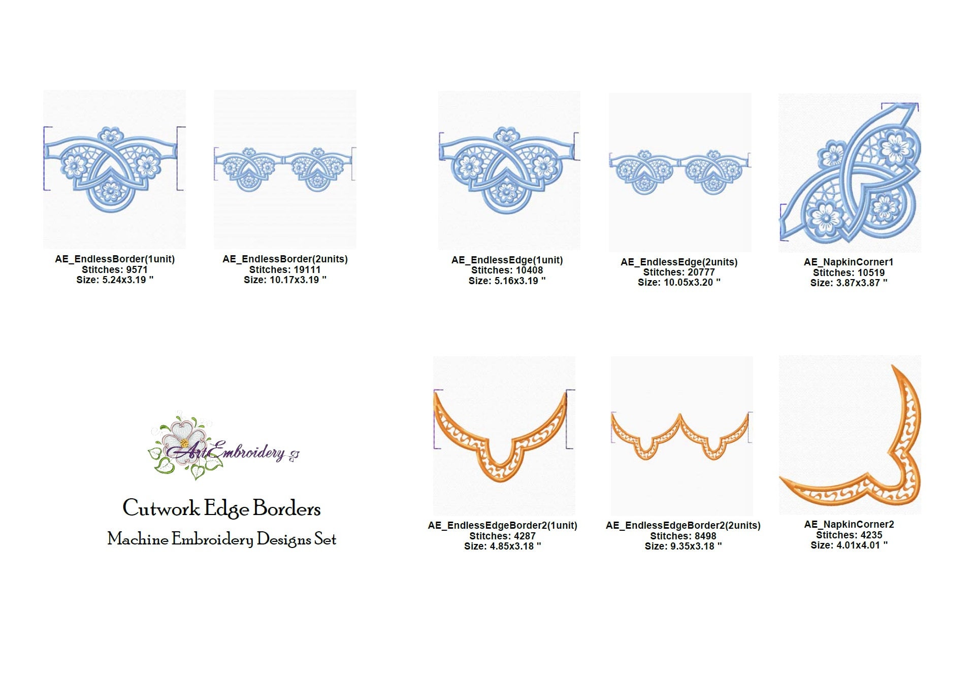 Cutwork Edge Borders and Corners Machine Embroidery Border - Etsy