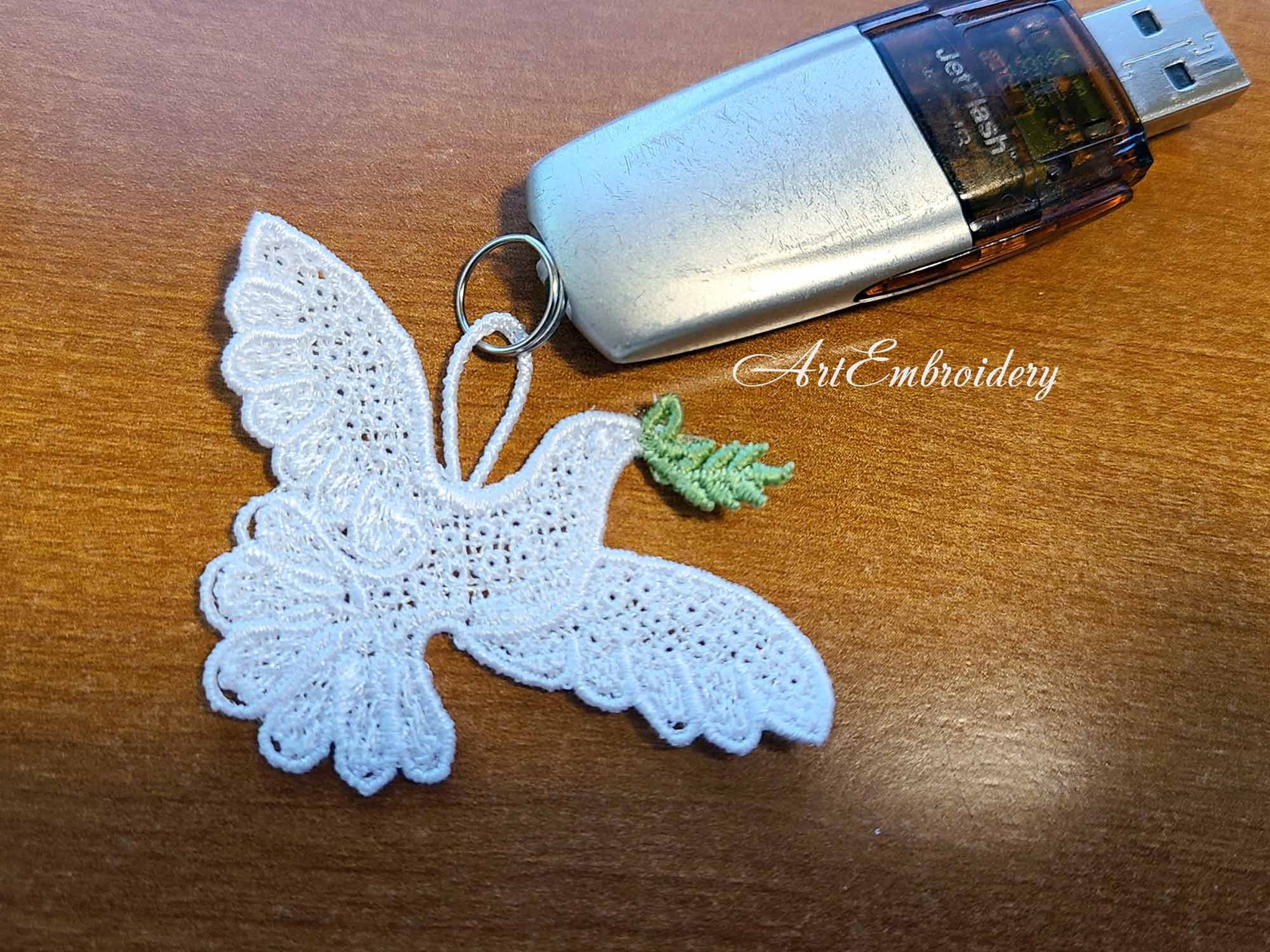 FSL Dove Machine Embroidery Design: Lace Ornament, Pendant (4x4", 5x5 ...