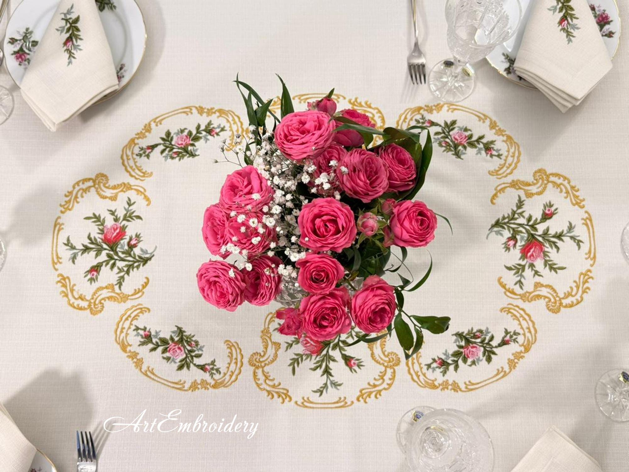 Rosenthal — Machine Embroidery Designs Set: Roses and Scrolls, Hoop ...